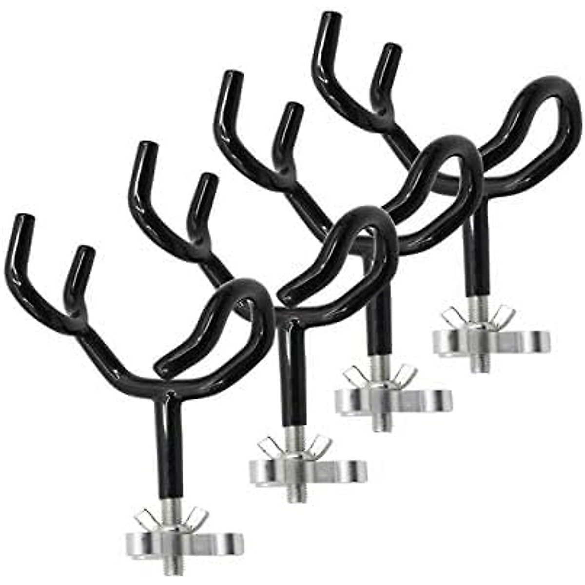 4PCS Sure Grip Steel 20 Degree Angle Rod Holder with Mounting Base Fishing Rod Holder for Boat, Ship, Yacht and More for Fishing Lovers