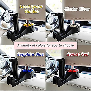 Junecarp 2 Pack Car Seat Headrest Hooks,Multifunction Car Phone Holder Hook Hangers Storage Organizer,Backseat Hooks Suitable for Purse Coats Umbrellas Grocery Bags Handbag Phone (Red)