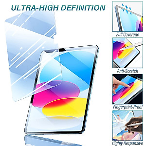 REAL-EAGLE Backlit Keyboard Case for iPad 10th Generation (2022) 10.9 Inch with Screen Protector, 7 Colors Light Wireless Detachable Keyboard with Purple Protective Folio Cover Case