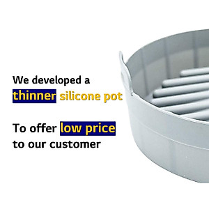 [Set of 2] Air Fryer Silicone Pot - Replacement of Parchment Paper Liners [7.5inch] No More Cleaning Basket After Using the Air fryer - Food Safe Air fryers Oven Accessories