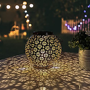 Solar Lantern Outdoor Hanging Lights 2022 New Version Largest and Brightnest Solar Lights Waterproof Metal Table Lamp for Garden, Yard, Tabletop, Patio, Lawn Decorative