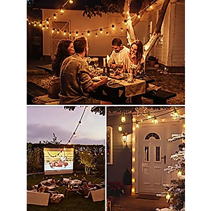addlon 50FT LED Outdoor String Lights with Edison Shatterproof Bulbs, Weatherproof Strand, Commercial Grade Patio Lights, Decorative for Garden or Patio, Black