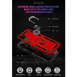 Dzxouui Samsung A14 5G Case [2 Pack] Screen Protector, Military Grade Shockproof Full Body Protection, Magnetic Kickstand - Red