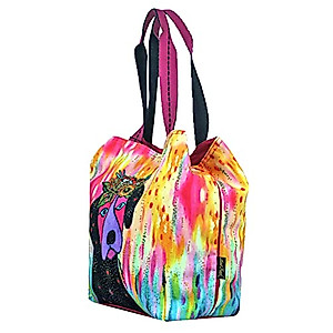Laurel Burch Violet Puppy Dog Large Gap Tote Bag