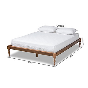 Baxton Studio Romy Vintage French Inspired Ash Wanut Finished King Size Wood Bed Frame