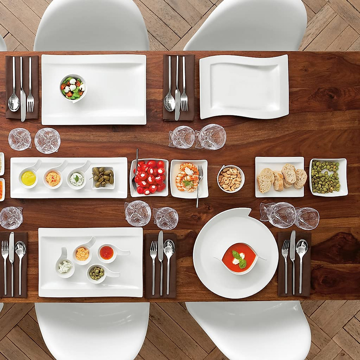 Villeroy & Boch New Wave Gourmet Plate, 13 x 9.5 in, White