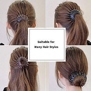 Bird Nest Magic Hair Clip, TOBATOBA 3 Pcs Lazy Bird's Nest Plate Expandable Bun Maker Curling Ponytail Holder and Hair Accessories for Women and Girls