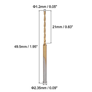 uxcell 4Pcs Mini Twist Drill Bit, 1.2mm Micro Engraving Drill Bits, High-Speed Steel 2.35mm Shank Titanium Coated for DIY Resin, Amber and Wood