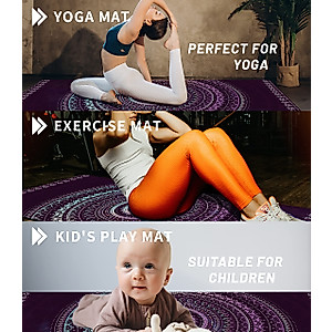 Cifupy Yoga Mat Double-Sided Non Slip Exercise Mat Eco Friendly TPE Fitness Exercise Mat With Carrying Strap & Storage Bag Workout Mat for Yoga, Pilates and Floor Exercises