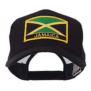 North and South America Flag Letter Patched Mesh Cap - Jamaica OSFM