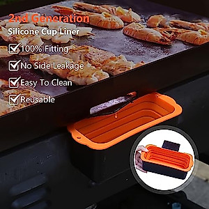 Griddle Cover Mat Full-Edge for Blackstone 36 Inch Grill, Silicone Food Grade Full-Edge Blackstone Accessories, with a Silicone Grease Cup Liner, Protect from Rust, Insects, Leaves