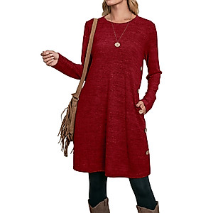 Sweater Dress Ugly Christmas Sweater Dress Womens Dresses Long Sleeve Red XL