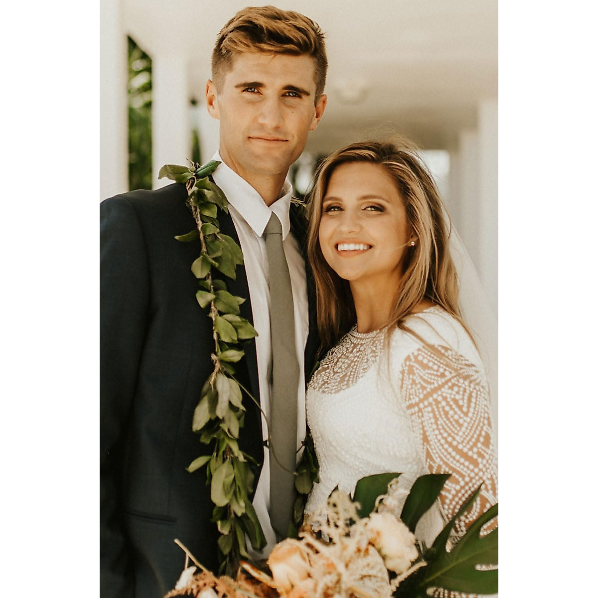 DAZI Men's Skinny Tie, Cotton Wool Linen Necktie, Great for Weddings, Groom, Groomsmen, Missions, Dances, Gifts. (Sage)