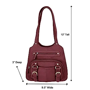 Roma Leathers Gun Concealment Purse - Wine