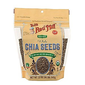 Bob's Red Mill Resealable Organic Chia Seeds 12 Ounce (Pack of 2)