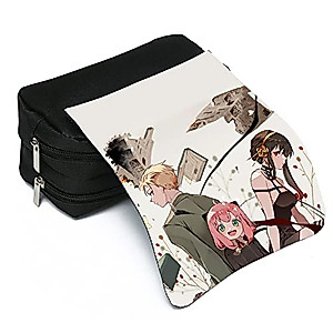 Anya Forger Cosplay Pencil Case 4 Compartments Pencil Pouch Portable Large Storage Canvas Pen Bag for School Teen Girl Boy Men Women
