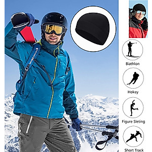 Synthetic Microfleece Red Tactical Polartec Watch Cap Fleece Youth Mens Winter Hat Military Tactical Skull Cap Beanie (Black)