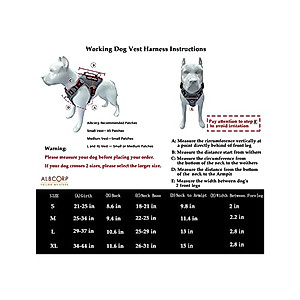 Albcorp Tactical Working Dog Vest Harness - No-Pull Service Dog Jacket with Reflective Hook & Loop Patches - Padded Handle, Front/Side Buckles with Quick Release Buttons, Adjustable Straps - Black, XL