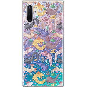 TPU Phone Case Compatible with Samsung A72 A71 5G A70 A51 A50 A32 A21 A11 A12 A13 A14 A01 Sea Ocean Animals Pastel Durable Clear Adorable Cute Axolotl Silicone Lightweight Protective Cover Soft