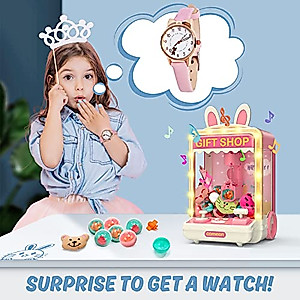 Skirfy Claw Vending Machine - Mini Arcade Game for Kids Ages 6-10, with Lights & Watch - Trendy Birthday Gift for Girls