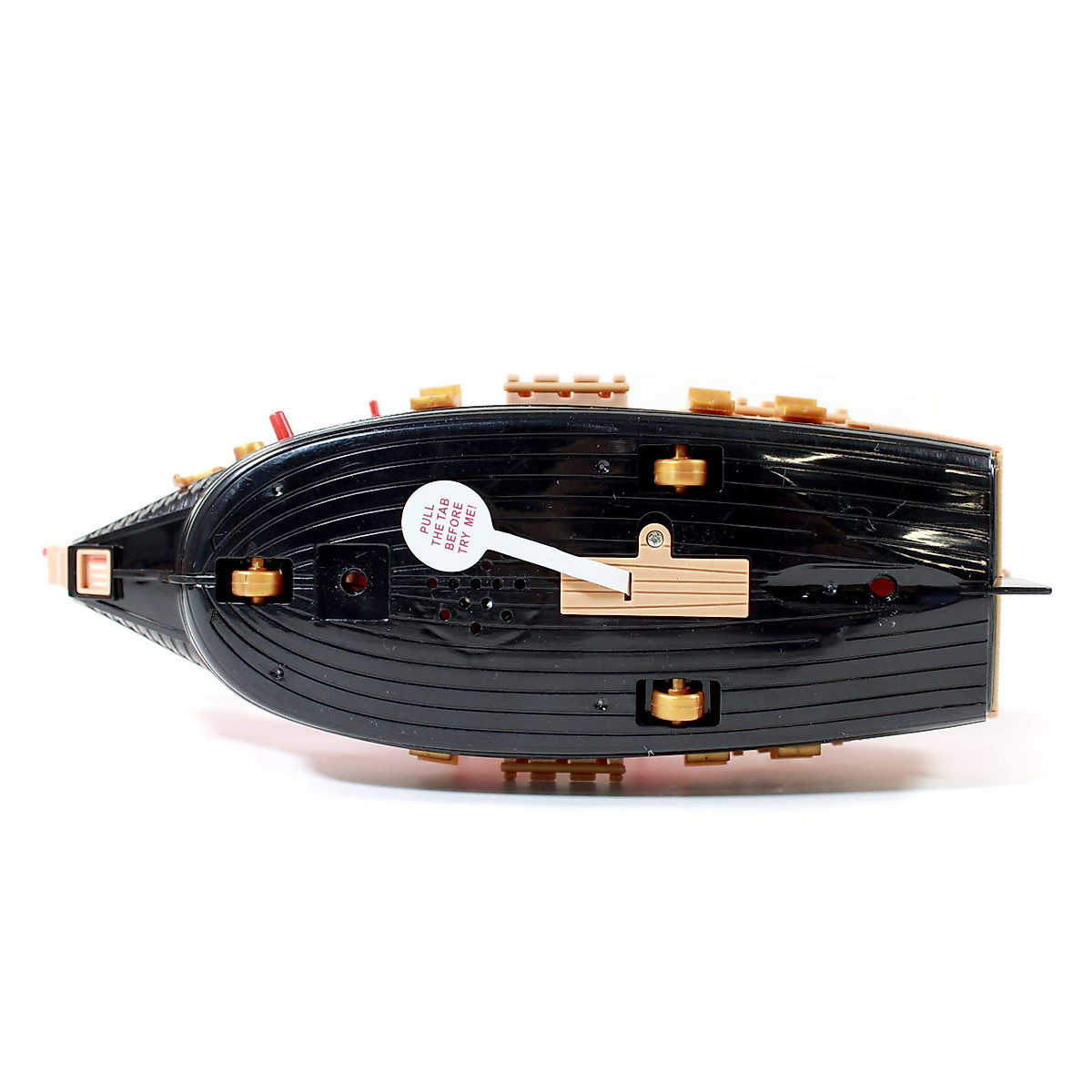 Kidplokio Toy Pirate Ship Boat Adventure Playset with Lights Sounds Action Figures, Black, Boys, Ages 3+