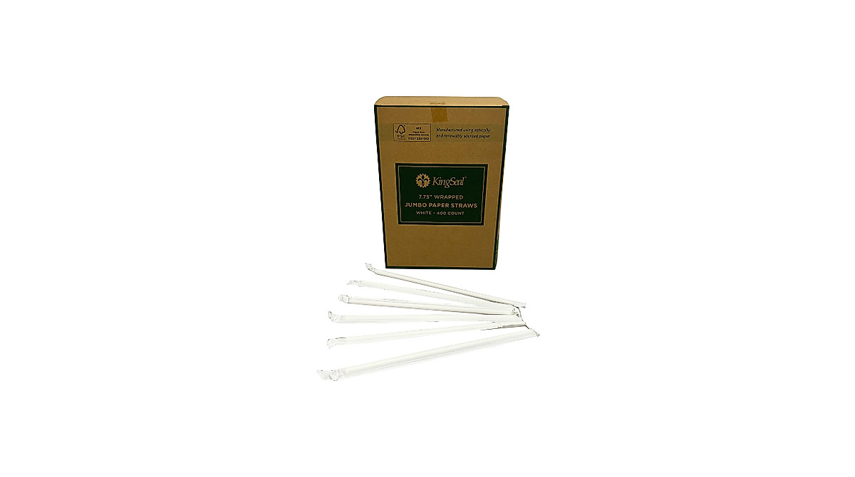 Kingseal FSC Certified Paper Straw Bulk Pack - Eco-Friendly 400 Count