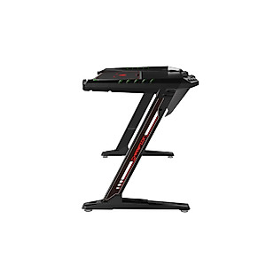 EUREKA ERGONOMIC Gaming Desk with led Lights, Multi-Functional Gaming Computer Table with Retractable Cup Holder Headset Hook for Men Boyfriend Female Gift，50 inch