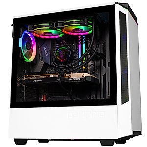 Periphio Nova Prebuilt Gaming PC - Liquid Cooled PC | AMD Ryzen 5 5600X CPU (4.6GHz Turbo) | Radeon RX 6600 GPU (8GB) | 1TB NVMe SSD M.2 | 16GB DDR4 RAM | Gaming Desktop Computer | WiFi + BT