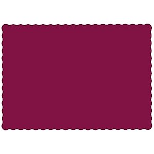 Hoffmaster 310524 Paper Placemat, 13-1/2" Length x 9-1/2" Width, Scalloped Edge, Burgundy (Case of 1000)