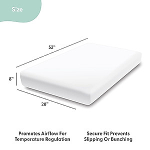 The Peanutshell Grey Moon & Stars Fitted Crib Sheet Set, Unisex 4 Pack Celestial Print, Grey & White