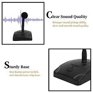 EBTOOLS Wired Microphone, 360 Degree Omnidirectional Highly Sensitive Noise Reduction Desktop Microphone, with 5m XLR Cable, Suitable for Meetings, Voice, Games, Karaoke