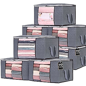Vieshful 8 Pack Clothes Storage Bags 90L Large Capacity Clothing Organizers with Reinforced Handles Thick Breathable Fabric Foldable Underbed Containers for Bedding Comforter Blanket