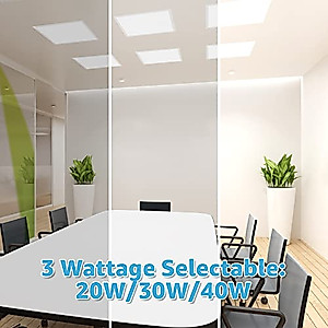 Art3d 2x2FT LED Flat Panel Light, Selectable CCT 3000/4000/5000K, 0-10V Dim 5500LM Flush Mount Ceiling Light, UL&ETL Listed, 1 Pack