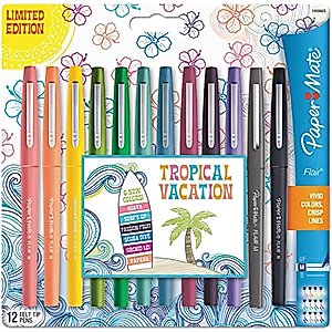 Paper Mate 1928605 Point Guard Flair Bullet Point Stick Pen, Assorted Colors, 7Mm, 12/Set (Pap1928605)
