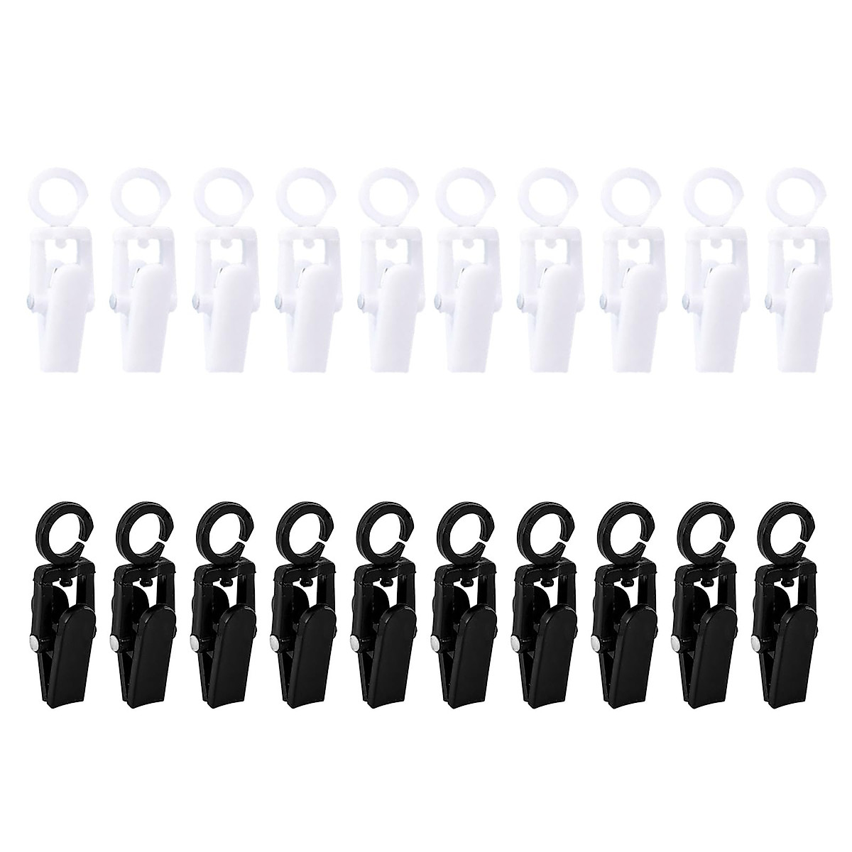 10 Pieces Hanging Laundry Hooks Clip Plastic Swivel Hanging Towel Clips Strong Clips with Hanger Hook for Curtain Hanging Towel Clips Curtain Hangers
