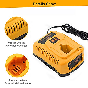 Fast Replacement DC9310 Charger Compatible with Dewalt 7.2V -18V XRP NiCad NiMh Battery DC9096 DC9098 DC9099 DC9091 DC9071 DE9057 DW9096 DW9095 DW9094 DW9072 DW9062