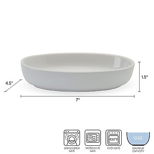 Pfaltzgraff Burrito Oval Set of 4 Dip Fruit Bowls, 7-Inch, White