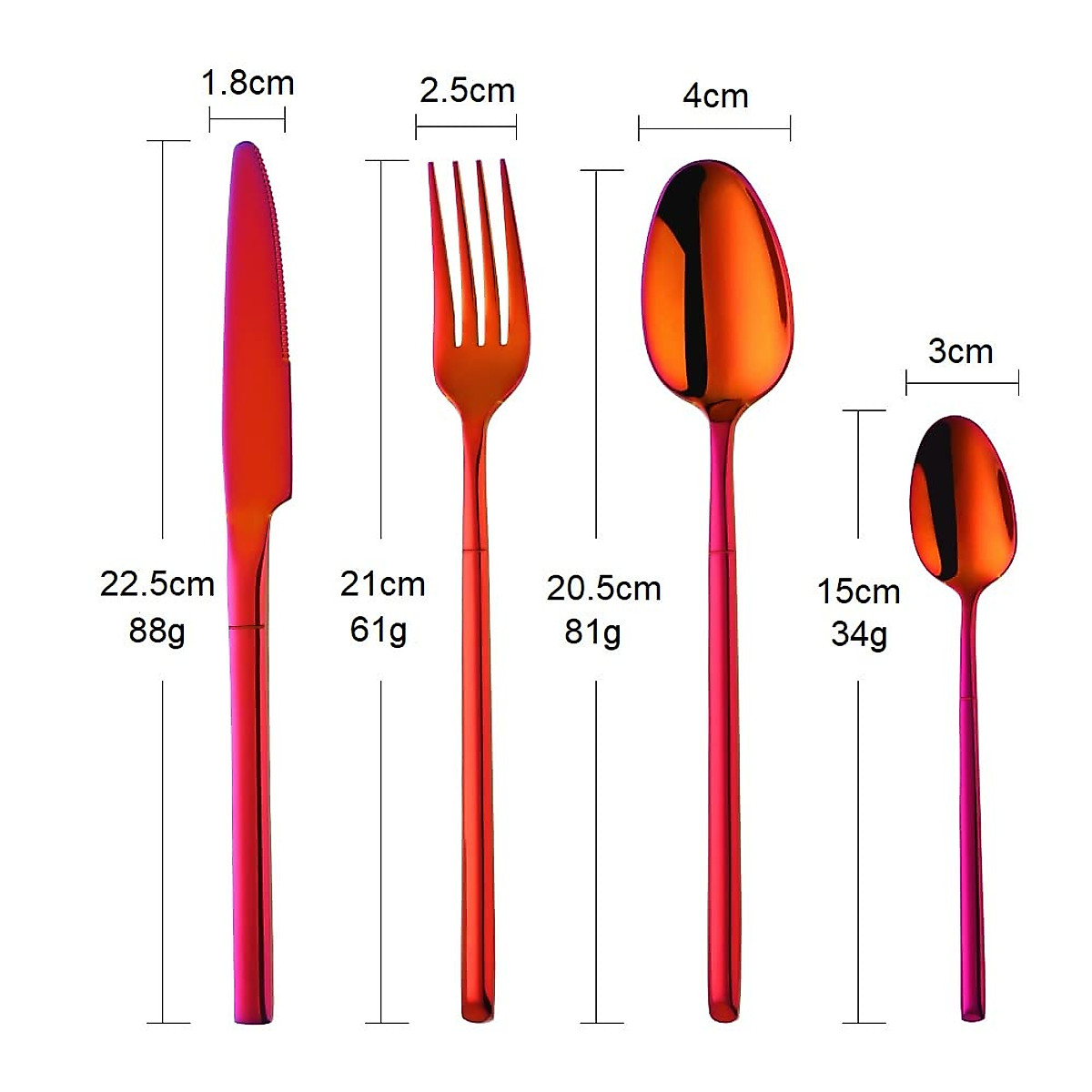 Buyer Star 20-Piece Silverware Set, Orange Flatware Cutlery Set, Stainless Steel 18/10 Utensil Forks Spoons Knives Set Service for 5 with Gift Box, Mirror Polished, Dishwasher Safe