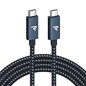 RAMPOW USB C to USB C Cable [100W, USB 3.2 Gen 2X2, 20Gbps, 6.6ft] Thunderbolt 3 Compatible with Nintendo Switch, MacBook Pro, iPad Pro, iPad Air 4, Laptops, Samsung, Pixel, Huawei, Xiaomi-Navy Blue