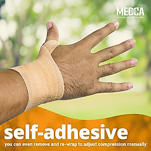 Self Adhesive Bandages - 1" x 5 Yards Per Roll - Pack of 12 Rolls, Elastic Self Adherent Cohesive Wrap First Aid Tape for Sprain Swelling and Soreness on Wrist and Ankle