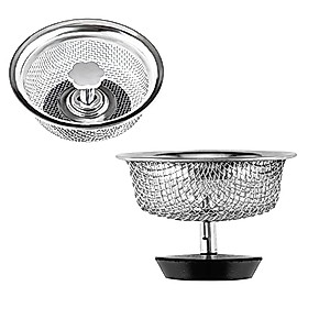 Wjjsahi Kitchen Sink Strainer, 2 Pack Stainless Steel Sink Drain Basket With Handle Sink Stopper Suitable for Bathroom Kitchen, Sink Drain Strainer