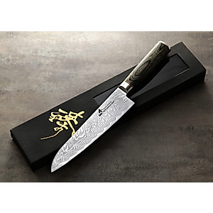 ZHEN D5P Japanese VG-10 67 Layers Damascus Steel Chef Knife 8-inch Cutlery , Brown