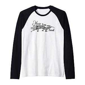 Music is the Voice Xmas Gift Stocking Stuffer Holiday Party Raglan Baseball Tee
