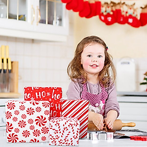 JarThenaAMCS 100 Sheets Christmas Tissue Paper Red White Art Tissue Candy Cane Stripe Wrapping Paper for Xmas Winter DIY Crafts Gift Packing, 14 x 20 Inch