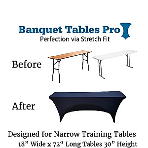 Spandex Cover for 18 x 72 Rectangular Training Tables(Black)