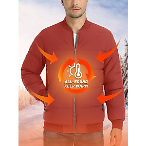 TACVASEN Bomber Jacket Men Work Casual Varsity Lightweight Winter Warm Jackets for Men