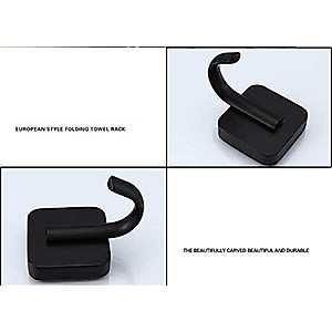 EYHLKM 1 Pcs Stainless Steel Towel Hook Black Matted Kitchen Clothes Hanger Hook Wall Mounted Towel Hooks for Bathrooms Robe Hook Black