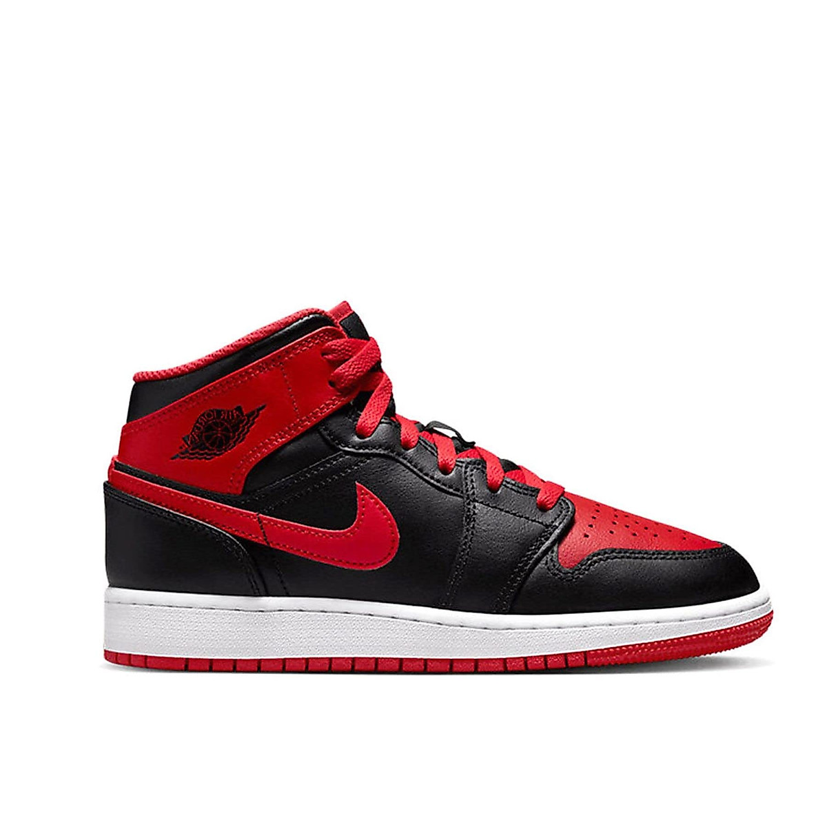 Nike Air Jordan 1 Mid Men's Shoes Black/Fire Red-White DQ8426-060 10.5