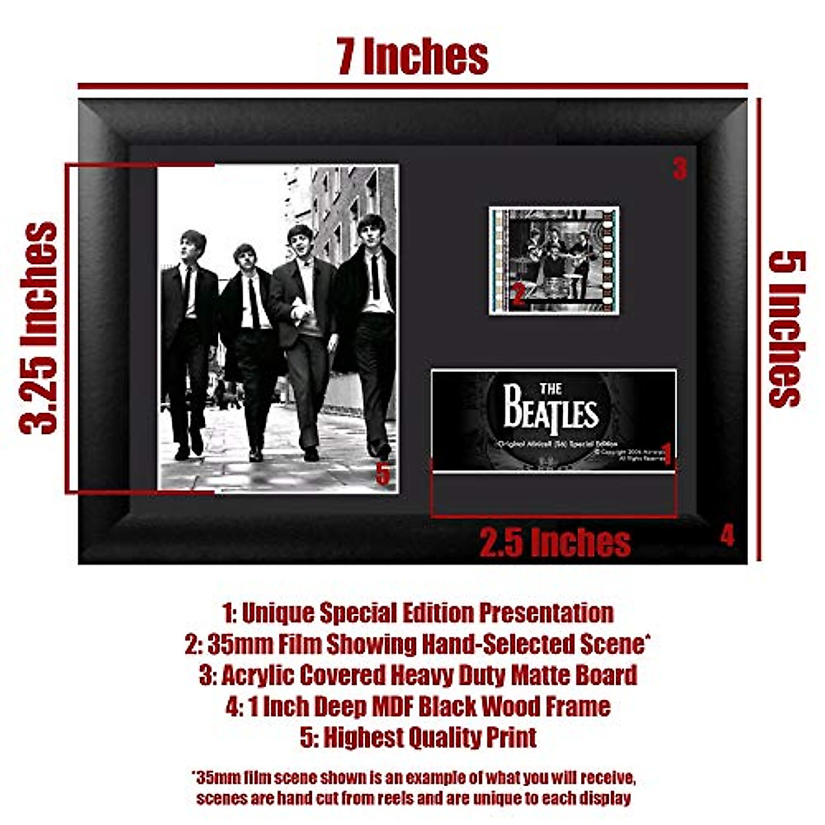 FilmCells - Beatles (Series 6) Minicell Framed Desktop Presentation with easel stand, certificate and 1x 35mm film cell - 7x5