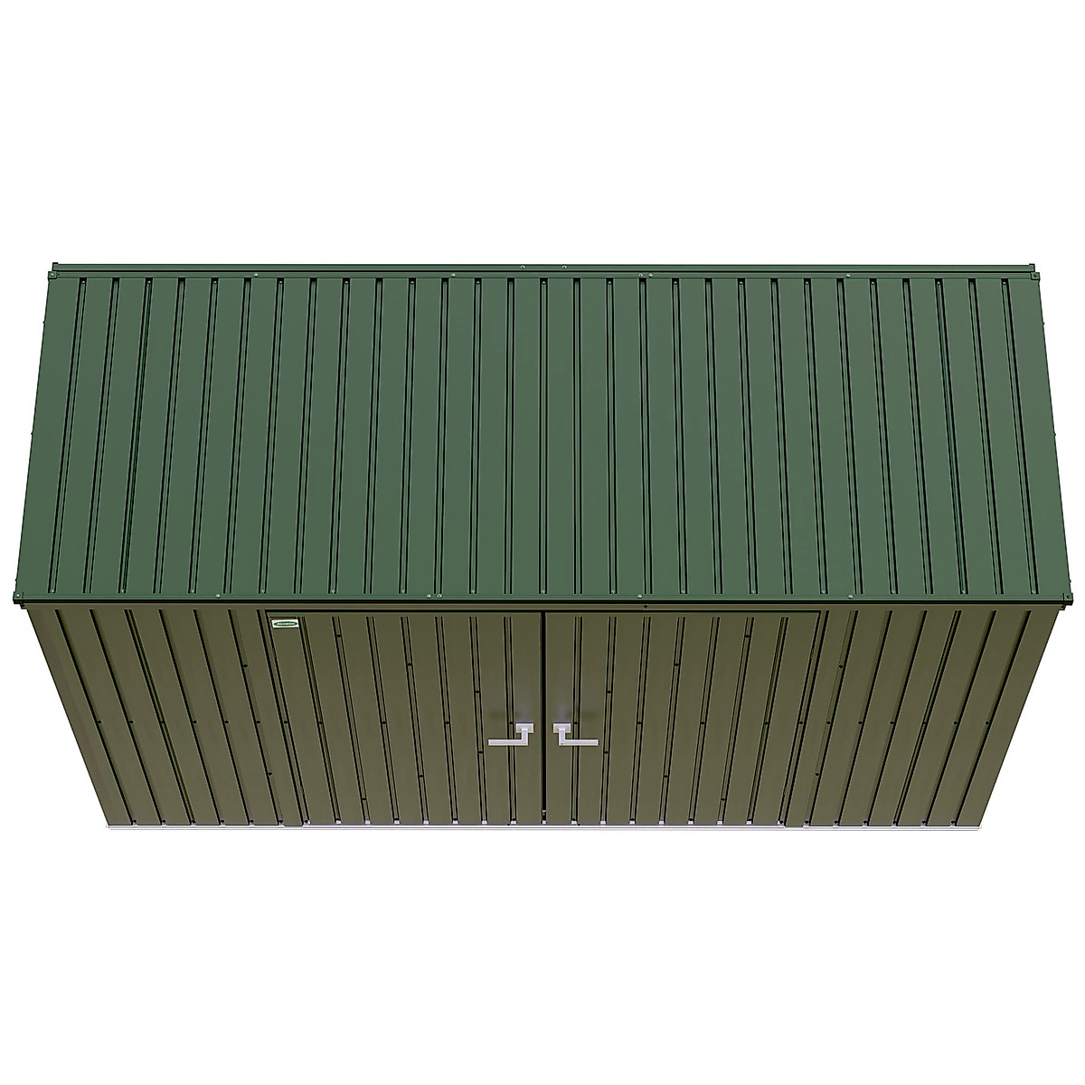 Scotts 10' x 4' Garden Storage Shed Outdoor Lockable Water-Resistant Steel Building with Tool Hanger and Pent Roof, Green